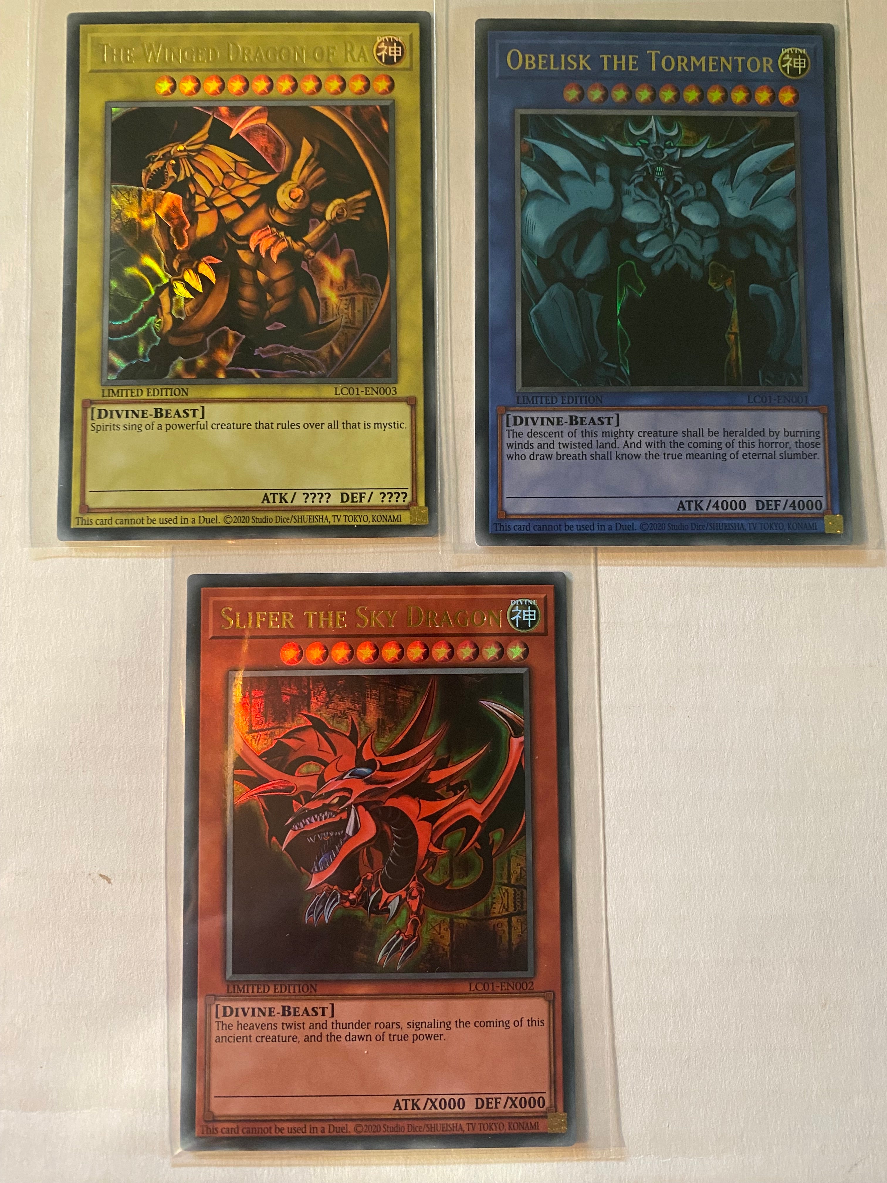 God Cards X3 LC01-EN001/002/003 – Genesis TCG