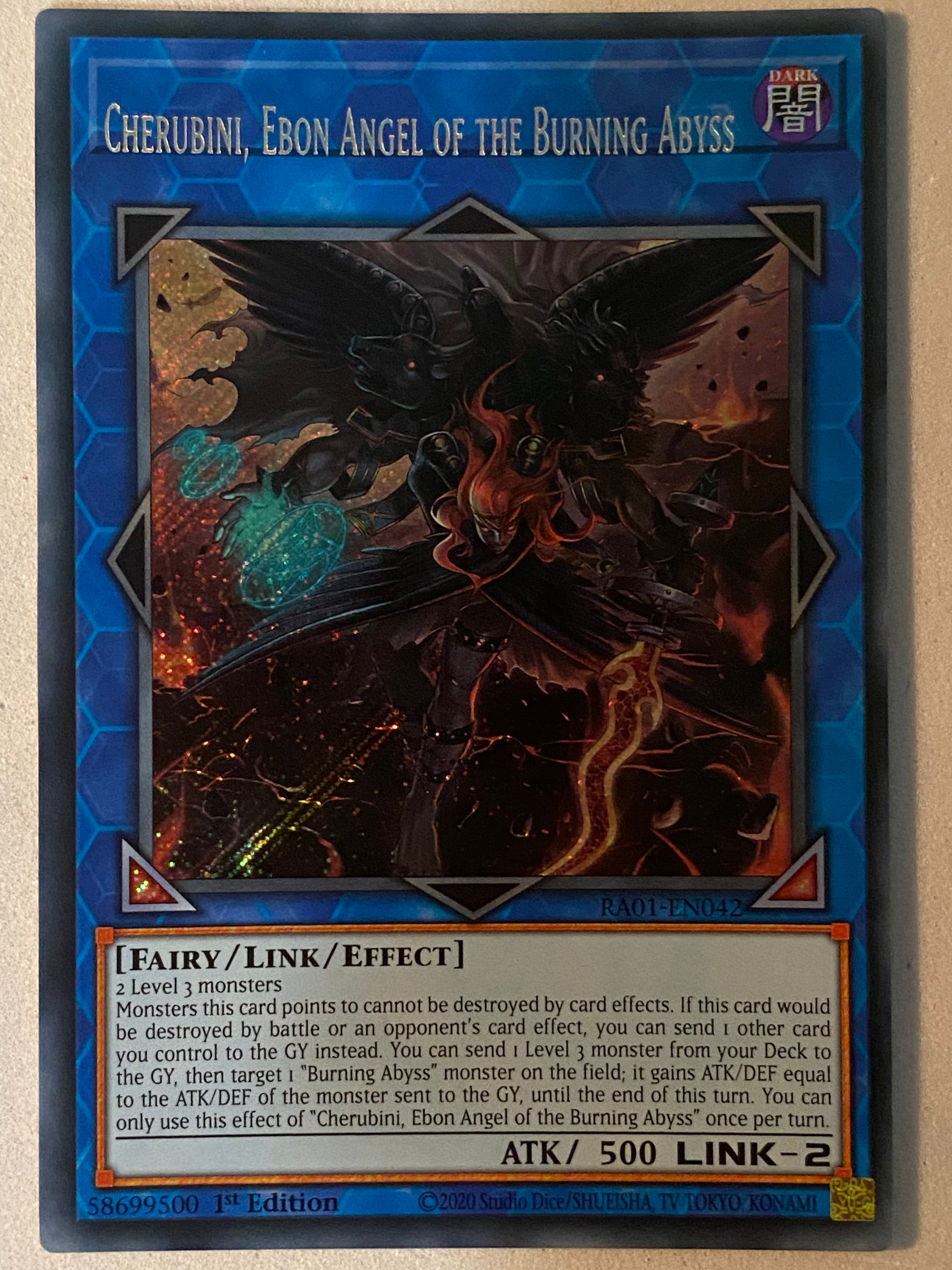 Cherubini, Ebon Angel Of The Burning Abyss RA01-EN042 Misprint ...